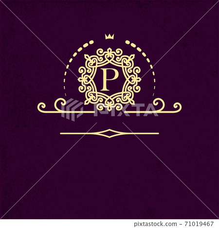 Ornate Logo template with letter P for... - Stock Illustration ...
