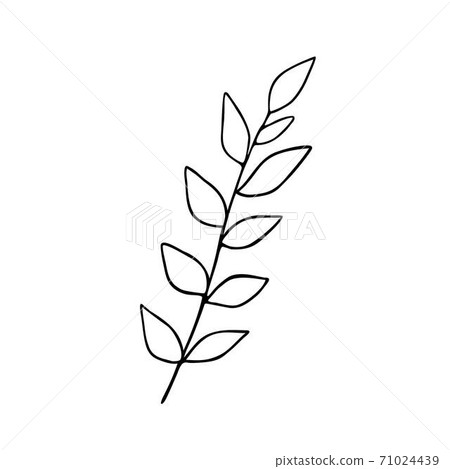 Leaves simple outline vector minimalist concept... - Stock Illustration ...