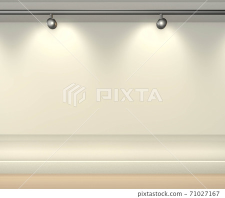 Wall brightly lit with spotlights and blank... - Stock Illustration ...