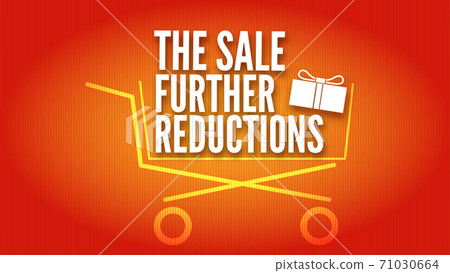 Sale, further reduction. Ad text on background of - Stock Illustration ...