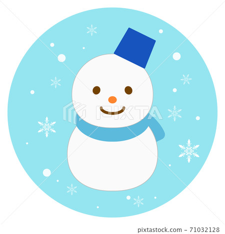 Snowman icon (blue) - Stock Illustration [71032128] - PIXTA
