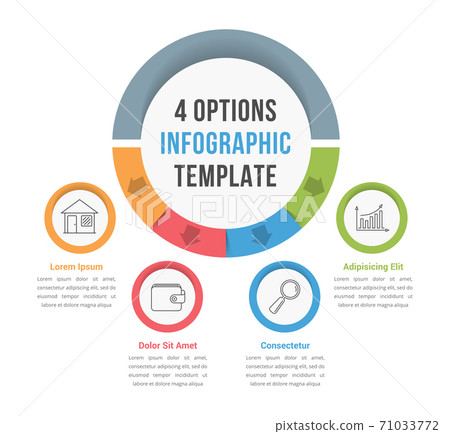 4 Options Infographic Template - Stock Illustration [71033772] - PIXTA