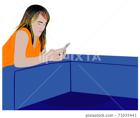 lovely woman with mobile phone vector design - Stock Illustration ...