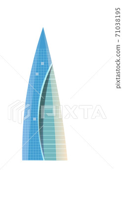 Cone shape skyscraper build architecture on white - Stock Illustration ...