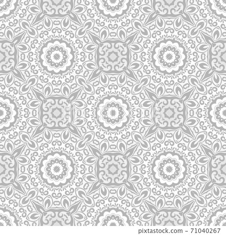 Grey pattern with beautiful floral ornament - Stock Illustration ...