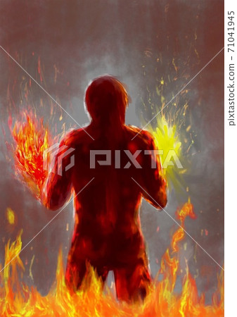 Human standing in flames - Stock Illustration [71041945] - PIXTA