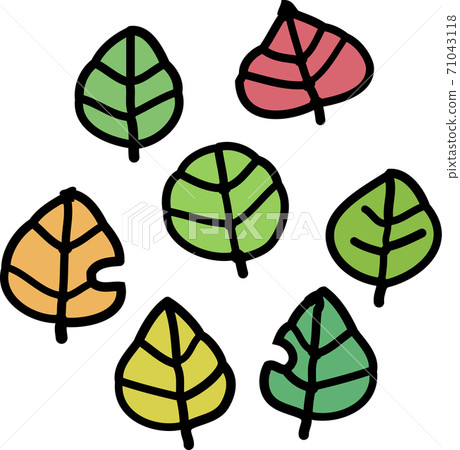 Hand-painted leaf illustration set - Stock Illustration [71043118] - PIXTA