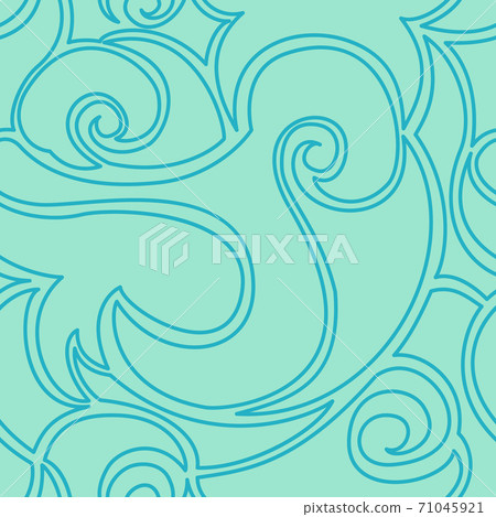 Seamless turquoise vector pattern of spirals... - Stock Illustration ...