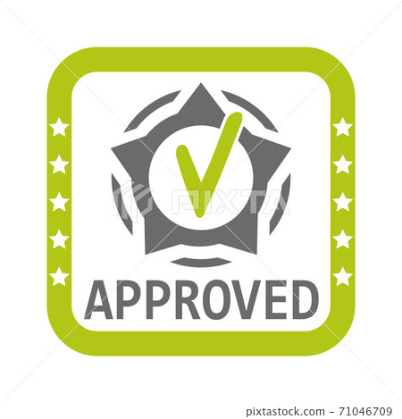 Approved sign. Approval stamp. Check mark label... - Stock Illustration ...