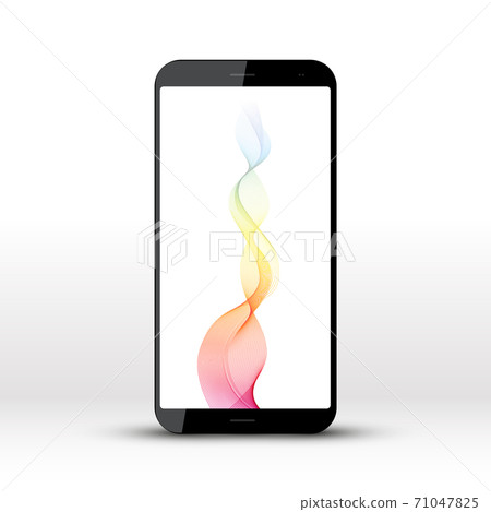 Abstract Colorful Wave on Mobile Phone Screen -... - Stock Illustration ...