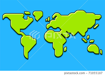 World Map Cartoon Style