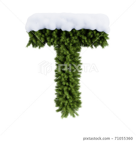 Christmas tree letter T snow - Stock Illustration [71055360] - PIXTA