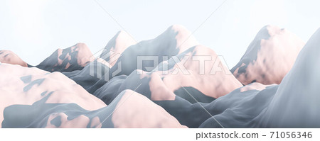 abstract landscape snowy mountains 3d render... - Stock Illustration ...