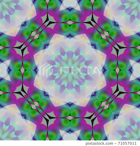 Floral pattern with fantasy green and pink... - Stock Illustration ...