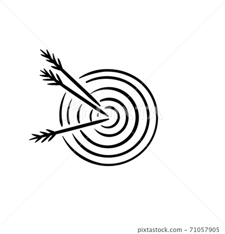 Symbol of hitted target and achieved goal with... - Stock Illustration ...