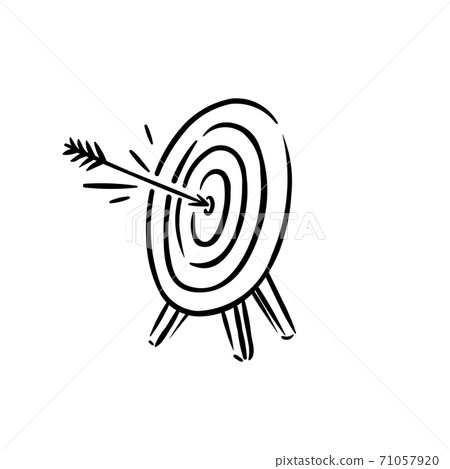Symbol of hitted target and achieved goal with... - Stock Illustration ...