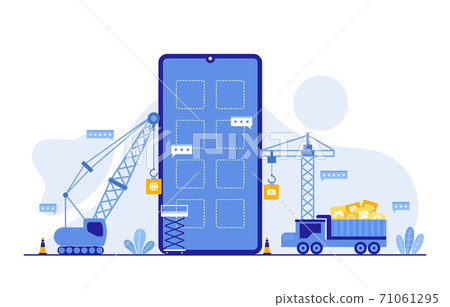Heavy Vehicle Build Mobile App Development... - Stock Illustration ...