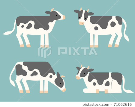 Deformed illustration set of cow - Stock Illustration [71062616] - PIXTA