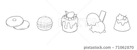 Sweets set line art - Stock Illustration [71062870] - PIXTA