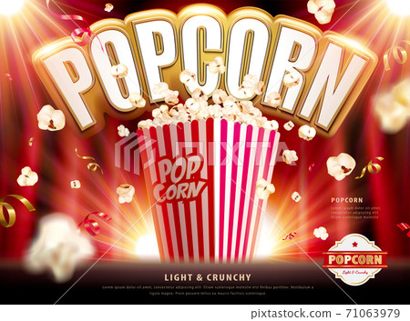 Light and crunchy popcorn ads - Stock Illustration [71063979] - PIXTA