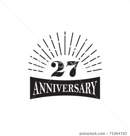 27th year anniversary logo design template - Stock Illustration ...