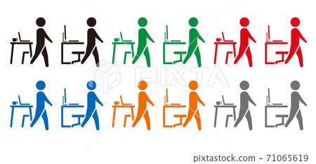 Telework icon illustration Work from home Work... - Stock Illustration ...