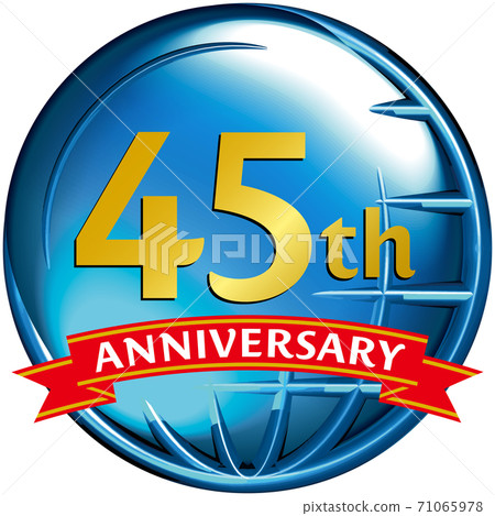 45th Anniversary Semi-three-dimensional mark... - Stock Illustration ...