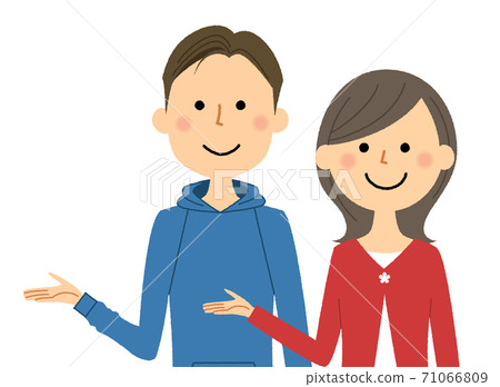 Young men and women to explain couples - Stock Illustration [71066809 ...