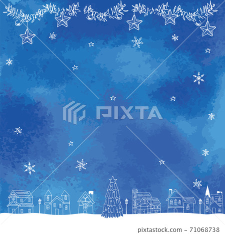 Christmas night sky watercolor background... - Stock Illustration ...