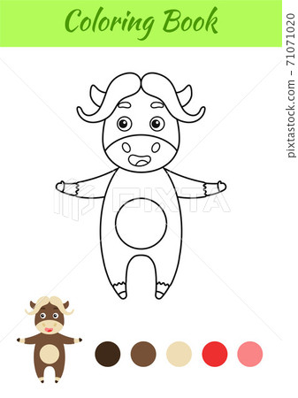 Cute Ox Coloring Page