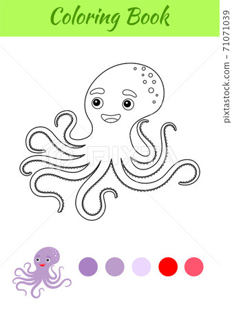 octopus coloring page cute