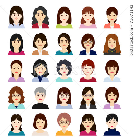 Middle-aged female avatar icon front - Stock Illustration [71071142 ...