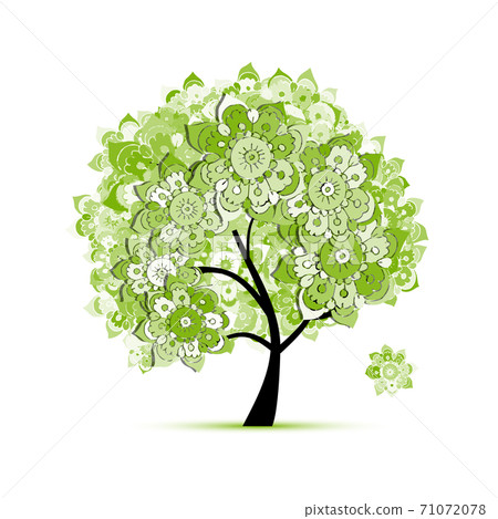 Floral tree for your design - Stock Illustration [71072078] - PIXTA
