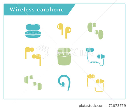 Wireless earphone icon set / Bluetooth /... - Stock Illustration ...