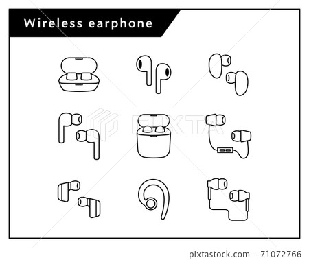 Wireless earphone icon set / Bluetooth /... - Stock Illustration ...