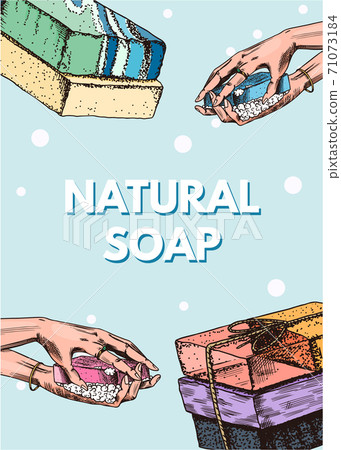 Bubble Bath soap poster or banner. Washing... - Stock Illustration ...