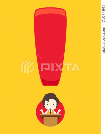 Kid Boy Speech Exclamation Point Illustration - Stock Illustration ...
