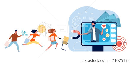 Trade marketing. Attracting clients and... - Stock Illustration ...