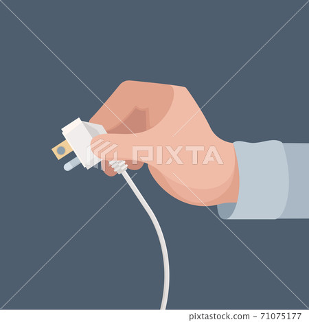 Electric plug in hand. Safety home energy home... - Stock Illustration ...