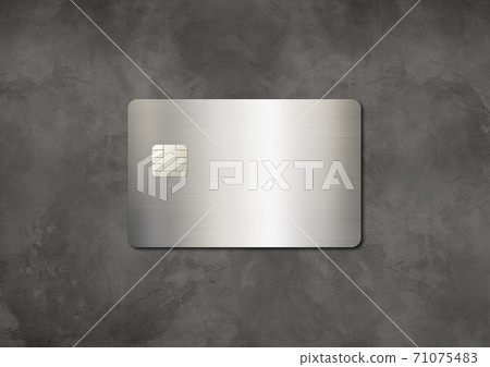 Silver credit card on a concrete background - Stock Illustration ...