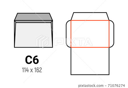 C6 envelope mockup a6 white template cut size - Stock Illustration ...