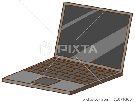 Simple laptop cartoon on white background-插圖素材 [71076300] - PIXTA圖庫