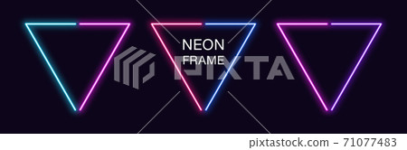 Neon triangle Frame. Set of triangular neon... - Stock Illustration ...