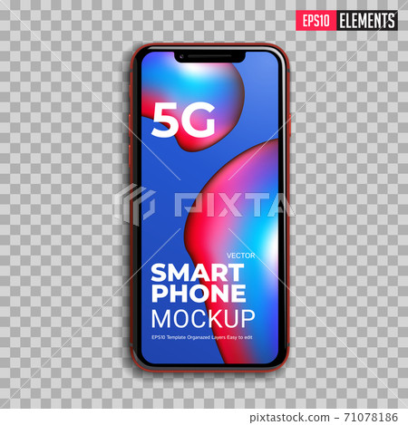 Realistic Model Smartphone with Transparent Screen - Stock Illustration ...