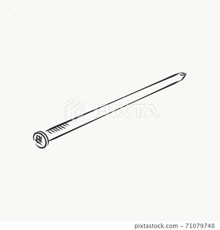 Hand drawn nail heads vector sketch. Doodle... - Stock Illustration ...