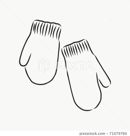 Baby mittens vector sketch icon isolated on... - Stock Illustration ...