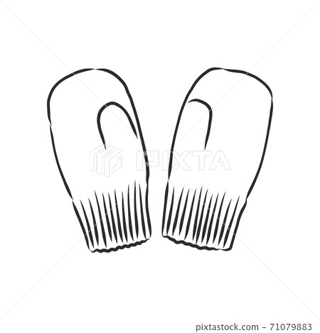 Baby mittens vector sketch icon isolated on... - Stock Illustration ...