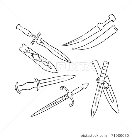 dagger drawing outline