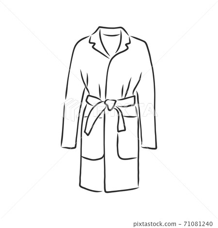 Autumn coat hand drawn vector illustration. - Stock Illustration ...