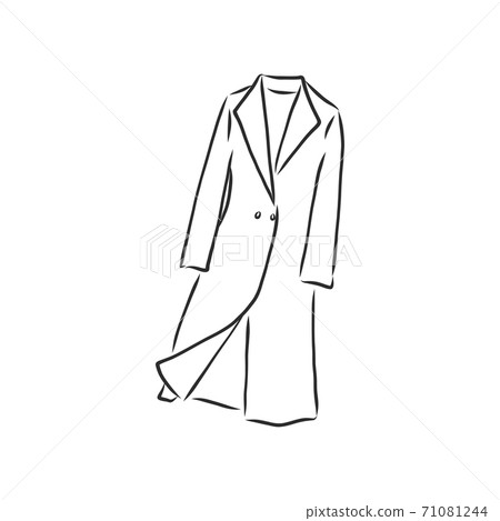 Autumn coat hand drawn vector illustration. - Stock Illustration ...